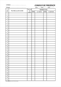 Condica de prezenta A4 – hartie offset, 100 file – Depozitul Tău De ...